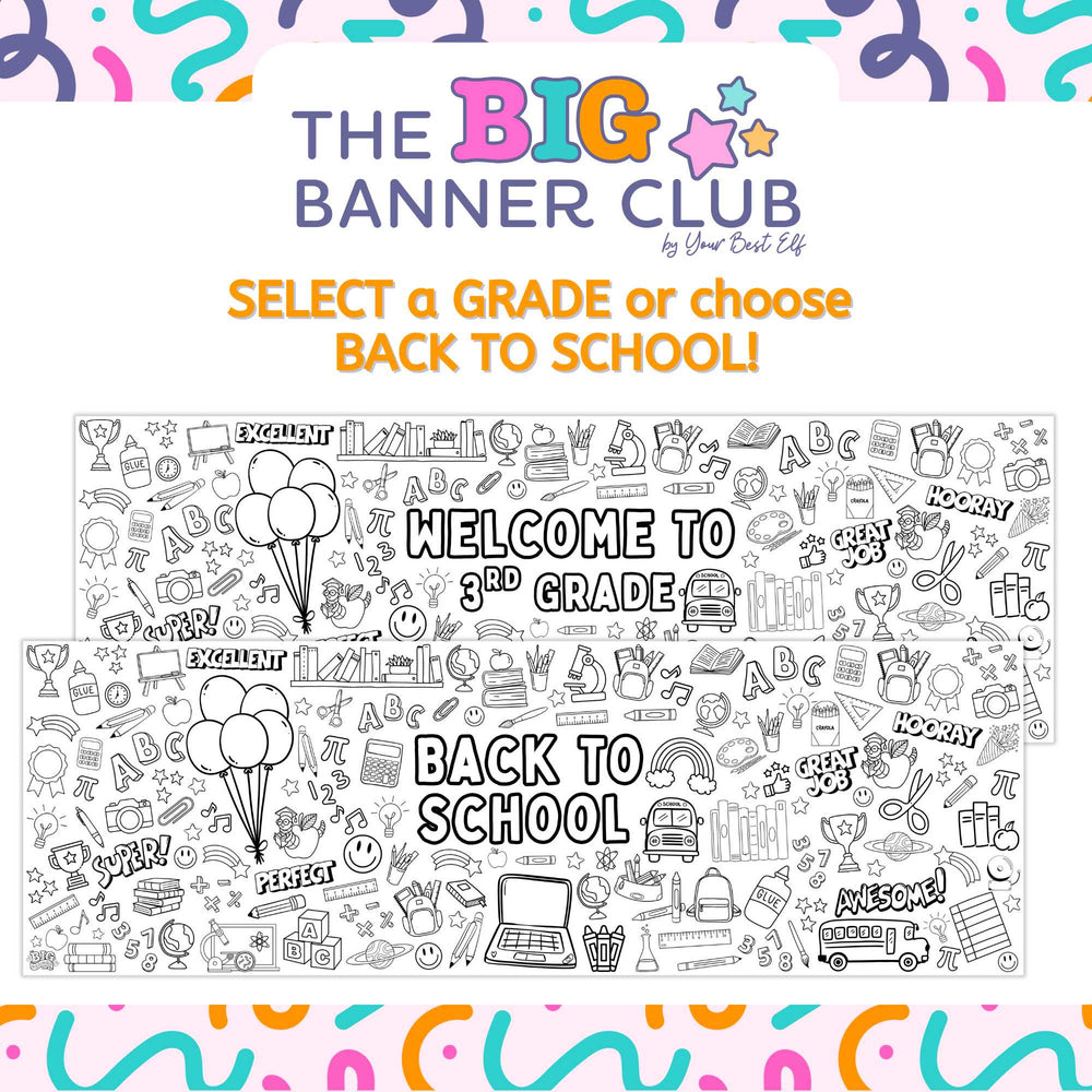 Back to School| Giant Coloring Banner Poster