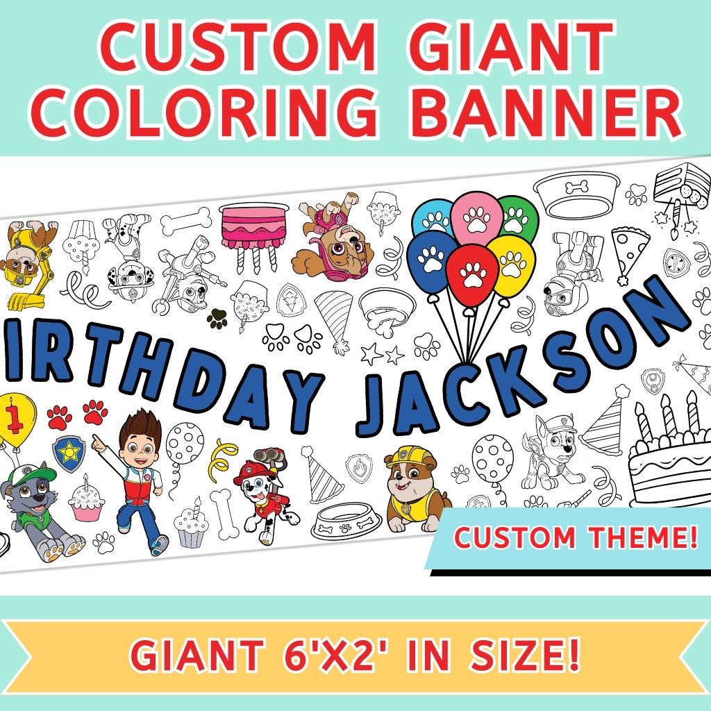 Giant Custom Coloring Banner Table Cover
